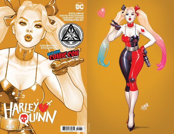[FOIL] HARLEY QUINN #22 UNKNOWN COMICS DAVID NAKAYAMA GOLD FOIL VIRIGN ...